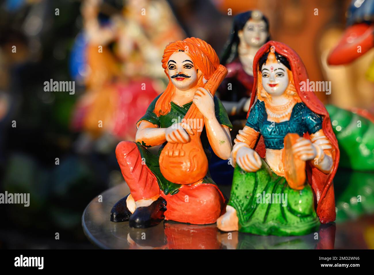 Beautiful handmade dolls of miniature folk musicians performing in a ...