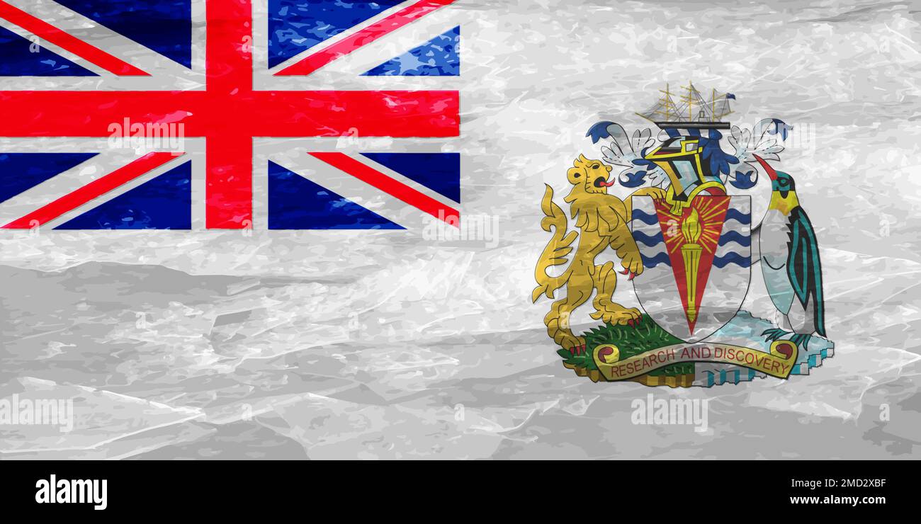 British Antarctic Territory flag on a textured background. Concept ...