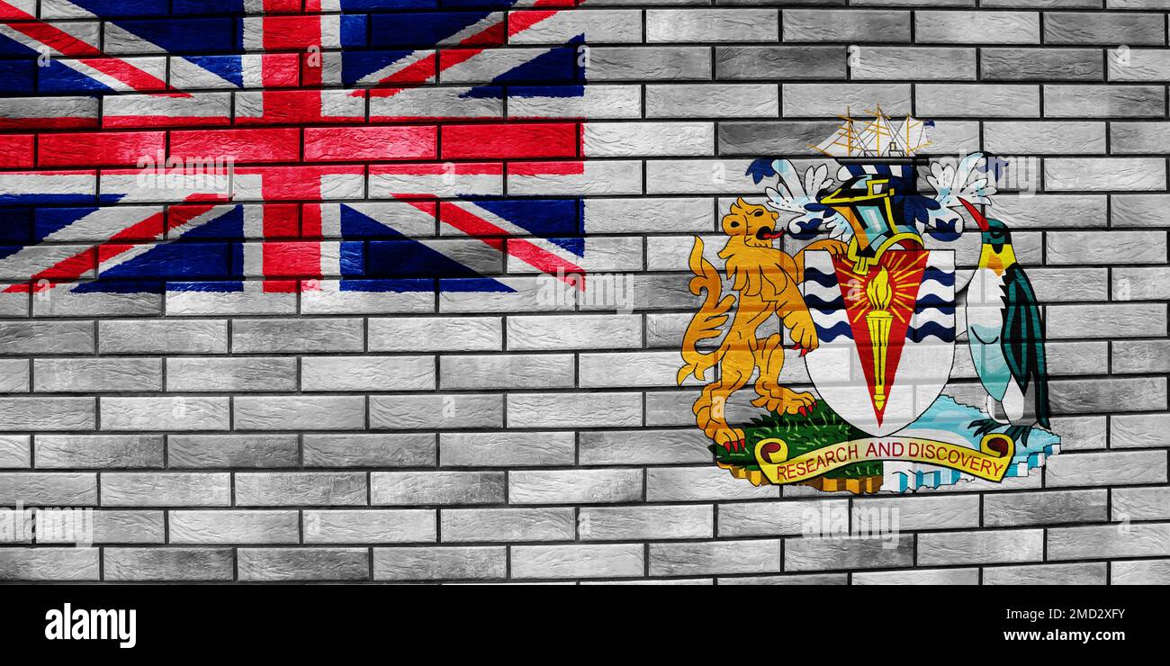 British Antarctic Territory flag on a textured background. Concept ...