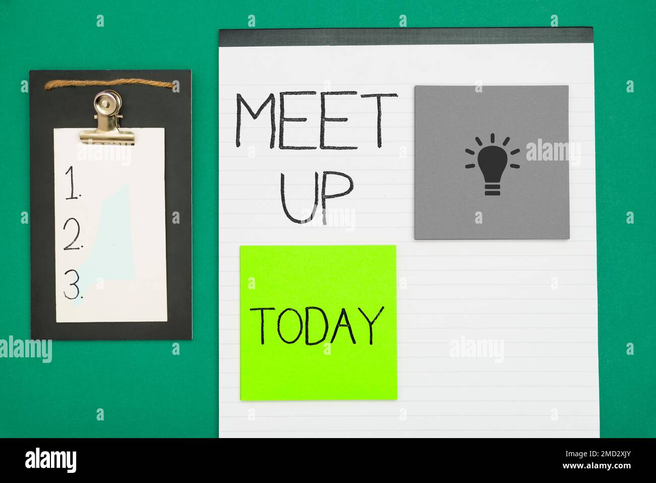 Writing displaying text Meet Up, Concept meaning Informal meeting ...