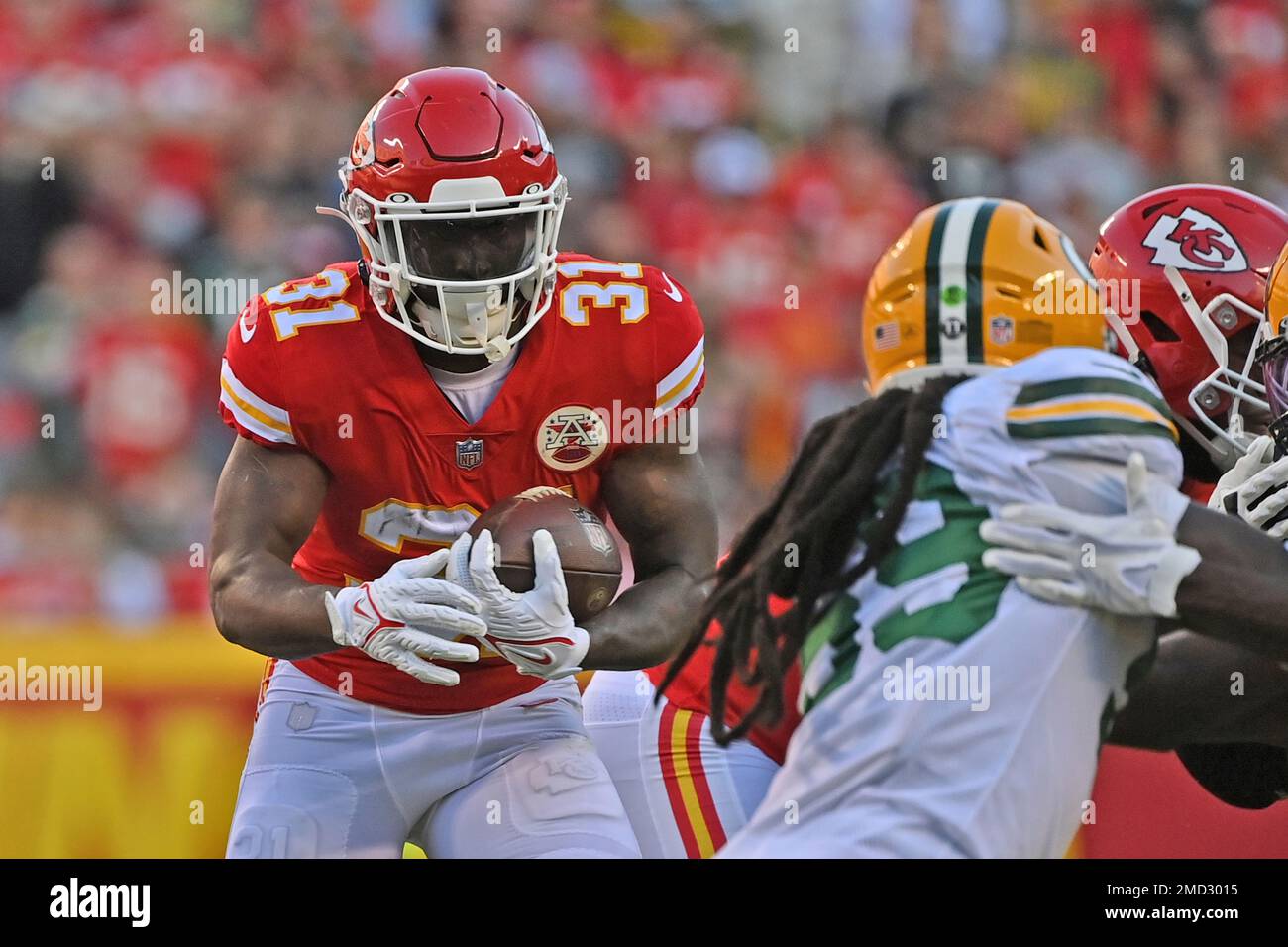 Kansas City Chiefs running back Darrel Williams (31) runs up field ...