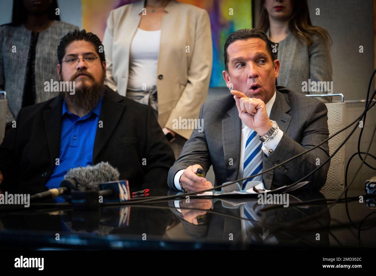 Attorney Tony Buzbee speaks to reporters at a news conference on Monday ...