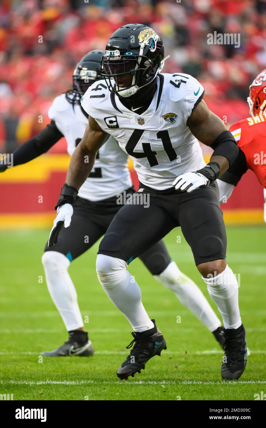 Jacksonville Jaguars linebacker Josh Allen rushes against the Kansas ...