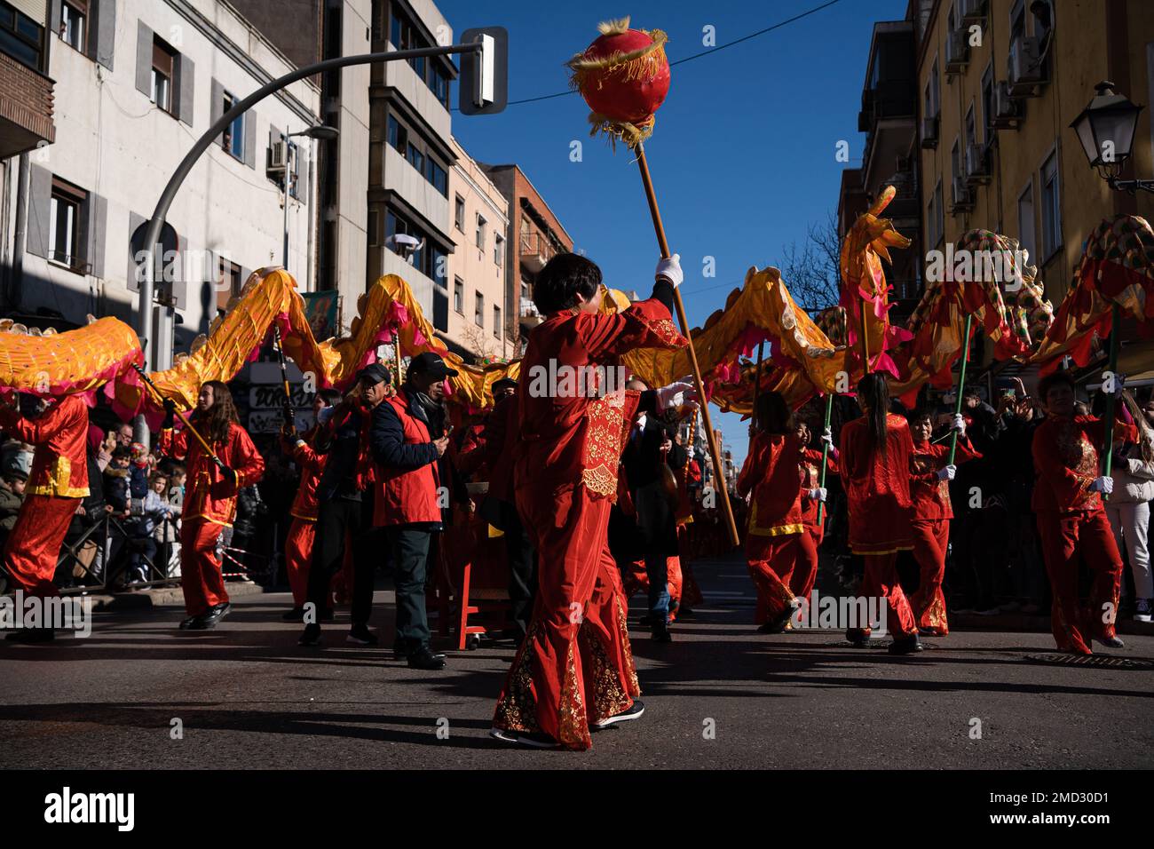 Madrid, Spain. 22nd Jan, 2023. People from the Chinese community ...