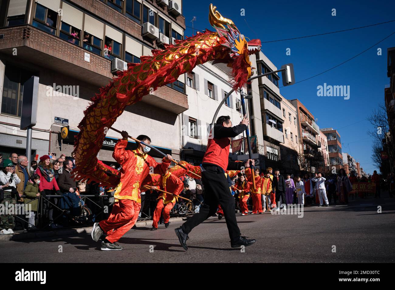 Madrid, Spain. 22nd Jan, 2023. People from the Chinese community ...