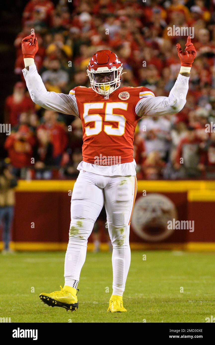 Kansas City Chiefs defensive end Frank Clark during the second half of ...