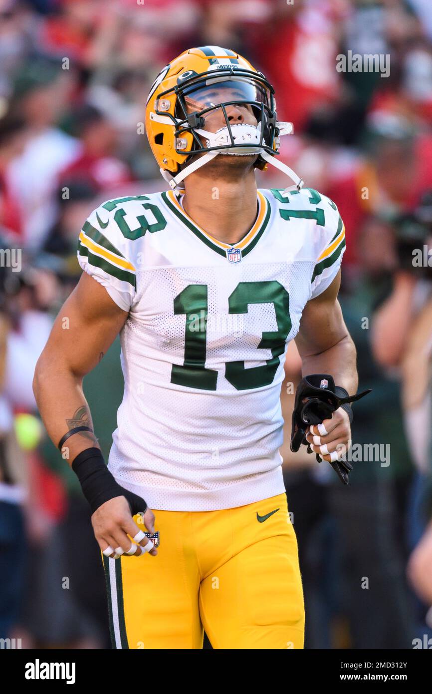 Green Bay Packers wide receiver Allen Lazard comes onto the field for ...