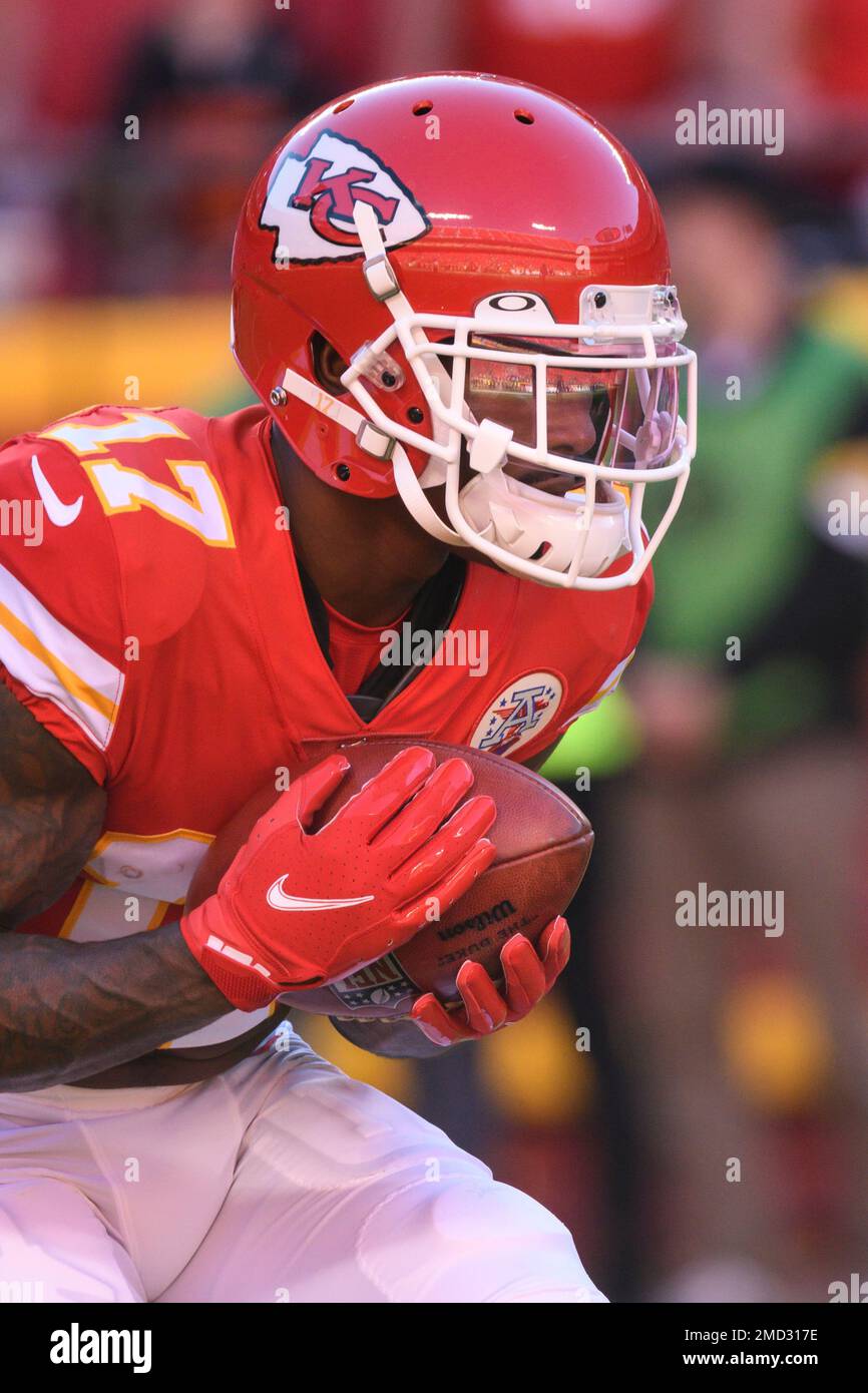 Kansas City Chiefs wide receiver Mecole Hardman during warmups before ...