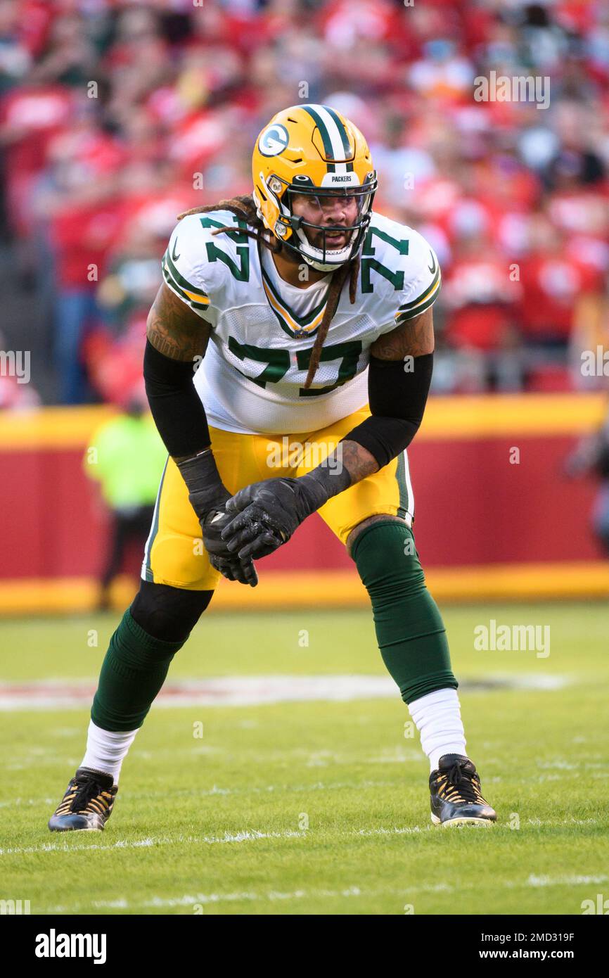 Green Bay Packers guard Billy Turner during the first half of an NFL ...