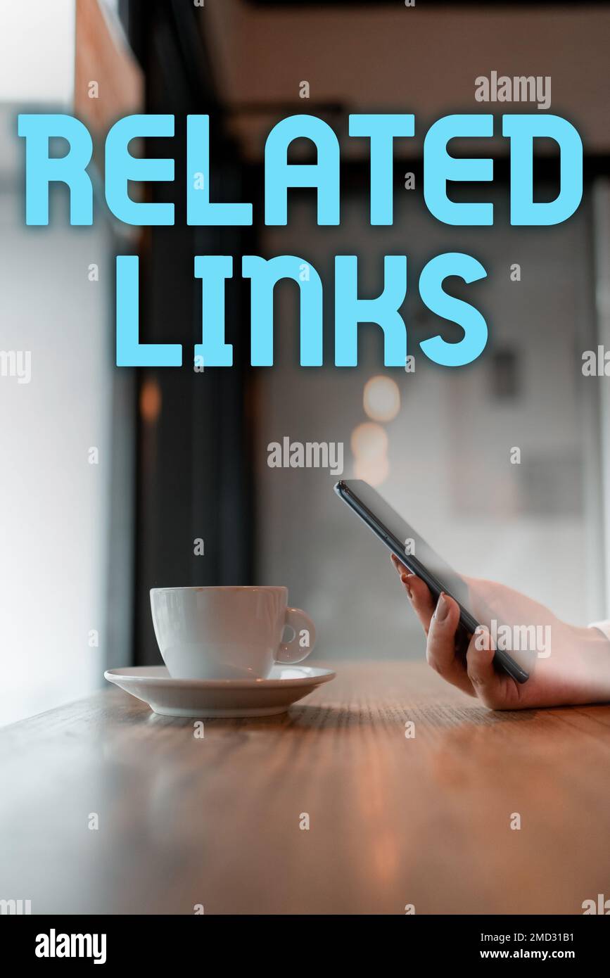 Handwriting Text Related Links Word For Website Inside A Webpage Cross Reference Hotlinks