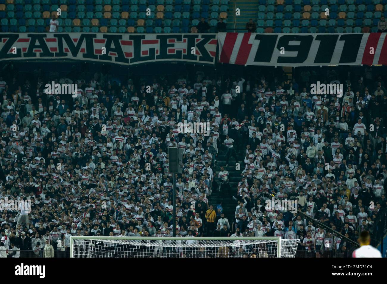 CAIRO, EGYPT - 21 JANUARY: ZAMALEK SC fans during the Egyptian Premier ...