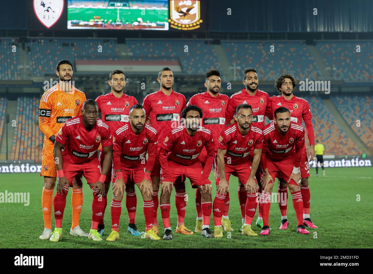 CAIRO, EGYPT - 21 JANUARY: AL AHLY SC pose for team photo: from top left: Mohamed El Shennawy ...