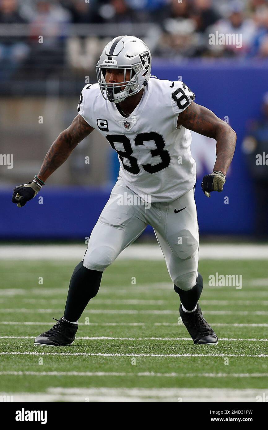 Las Vegas Raiders tight end Darren Waller (83) in action during an NFL ...