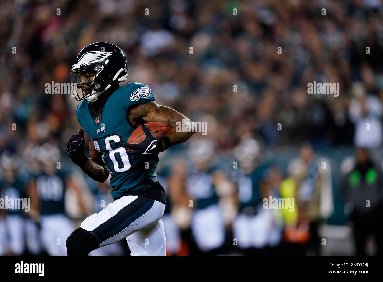 Philadelphia Eagles wide receiver Quez Watkins in action during an NFL ...