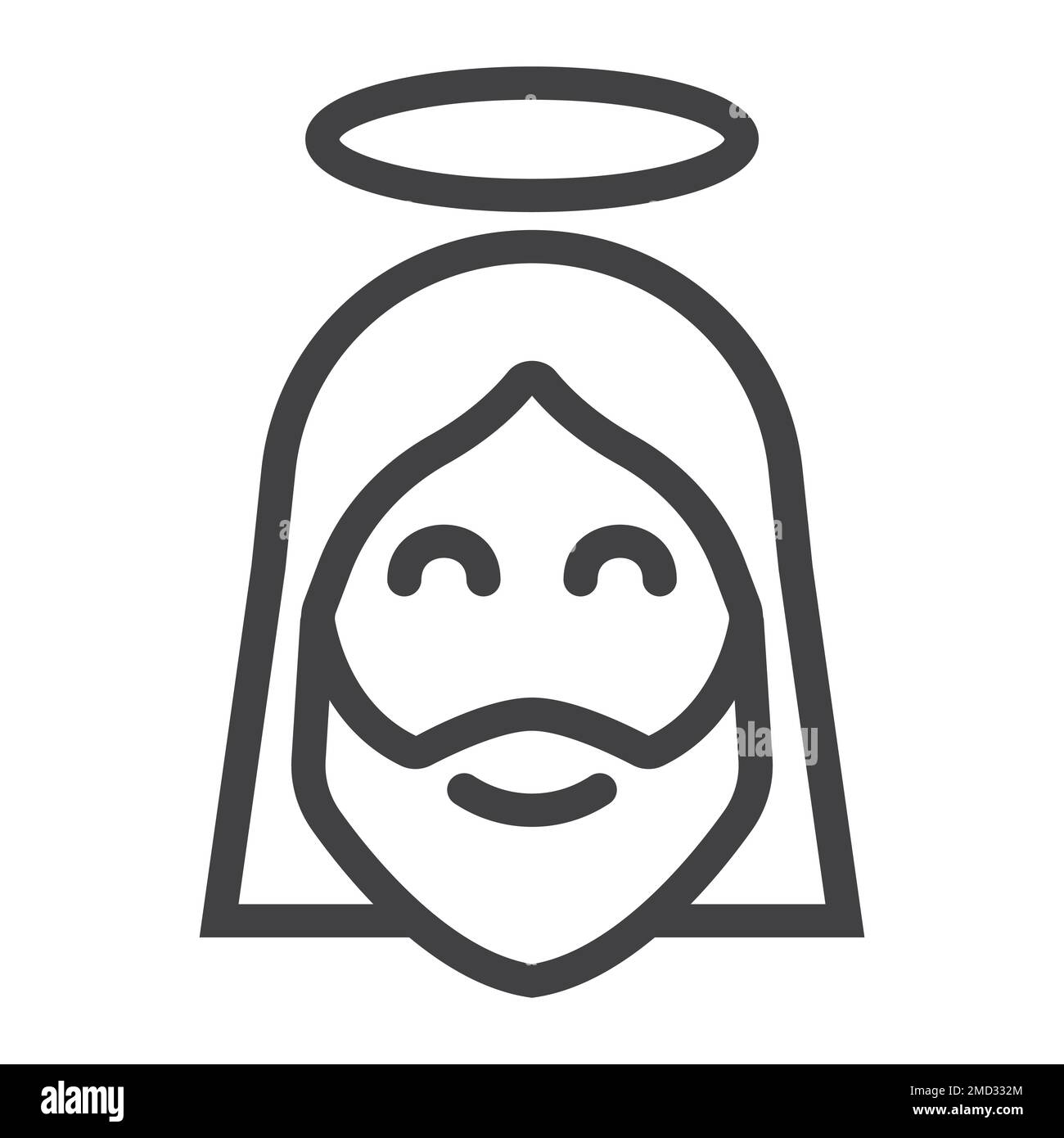 Jesus line icon, easter and holiday, christ sign vector graphics, a ...