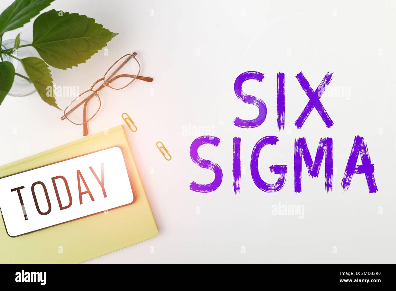 Sign displaying Six Sigma. Concept meaning management techniques to ...