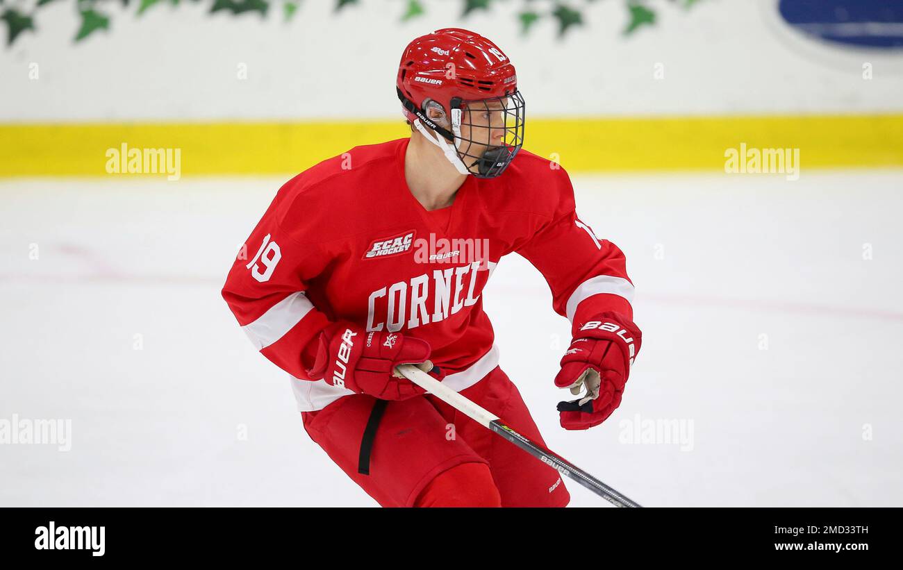 Cornell's Sullivan Mack (19) skates during the first period of an NCAA ...