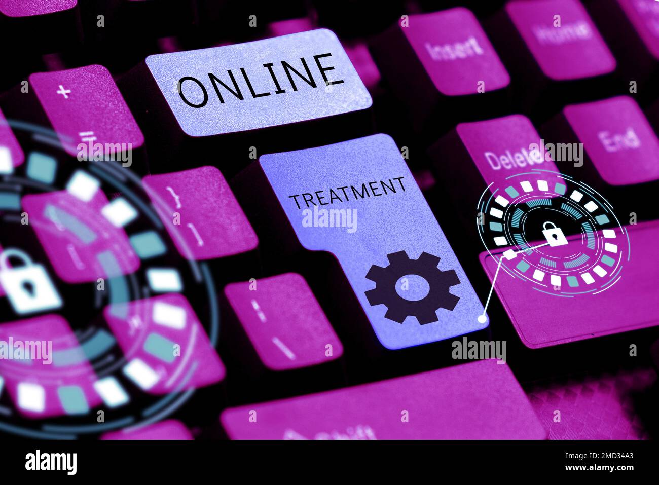 Handwriting text Online Treatment. Concept meaning delivery of mental ...