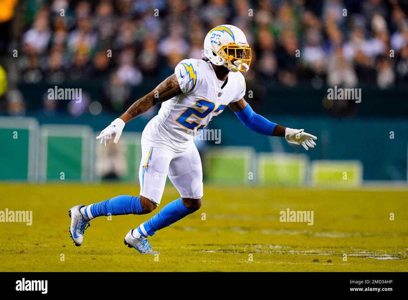 Los Angeles Chargers' Ryan Smith plays during an NFL football game ...