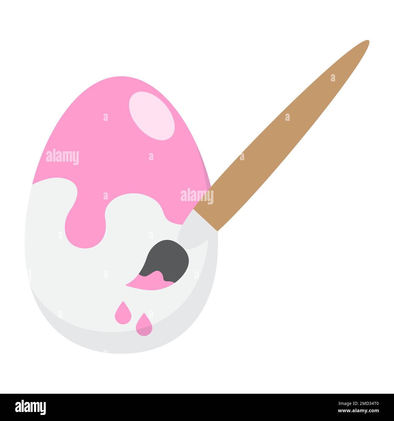Painting of easter egg flat icon, easter and holiday, paint sign vector ...