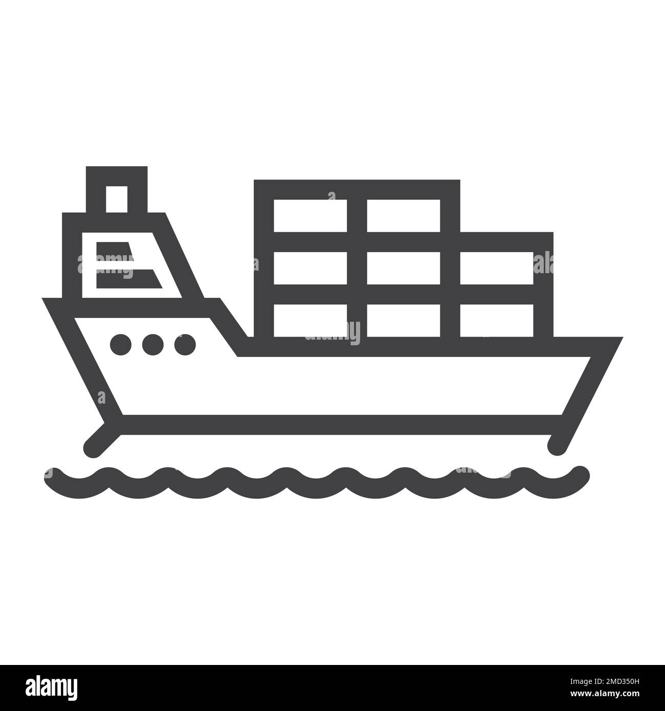 Cargo ship line icon, logistic and delivery, transport sign vector ...