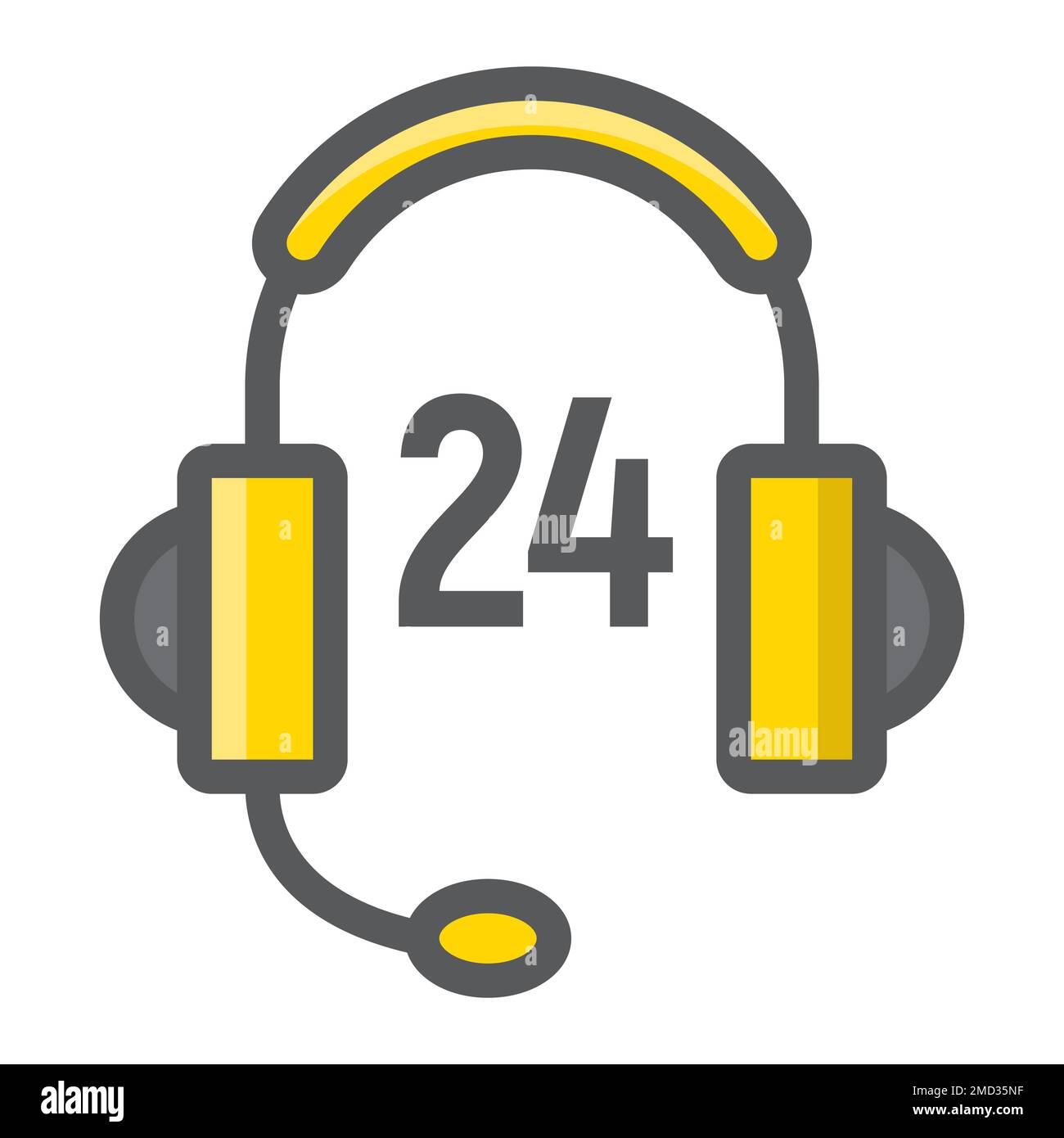 Customer support filled outline icon, service and help, 24 7 service ...