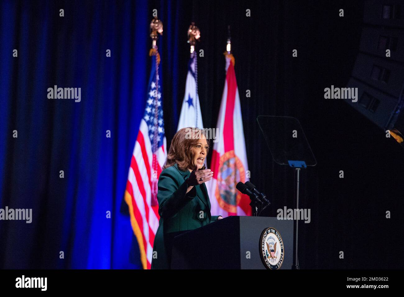 U.S. Vice President Kamala Harris delivers remarks to commemorate the ...