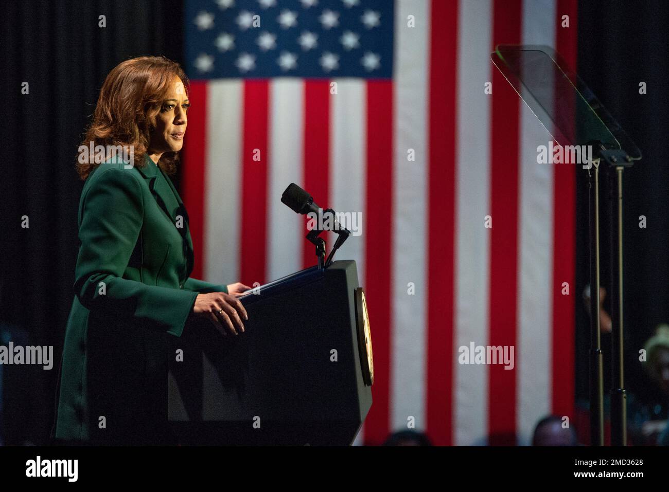 U.S. Vice President Kamala Harris delivers remarks to commemorate the ...