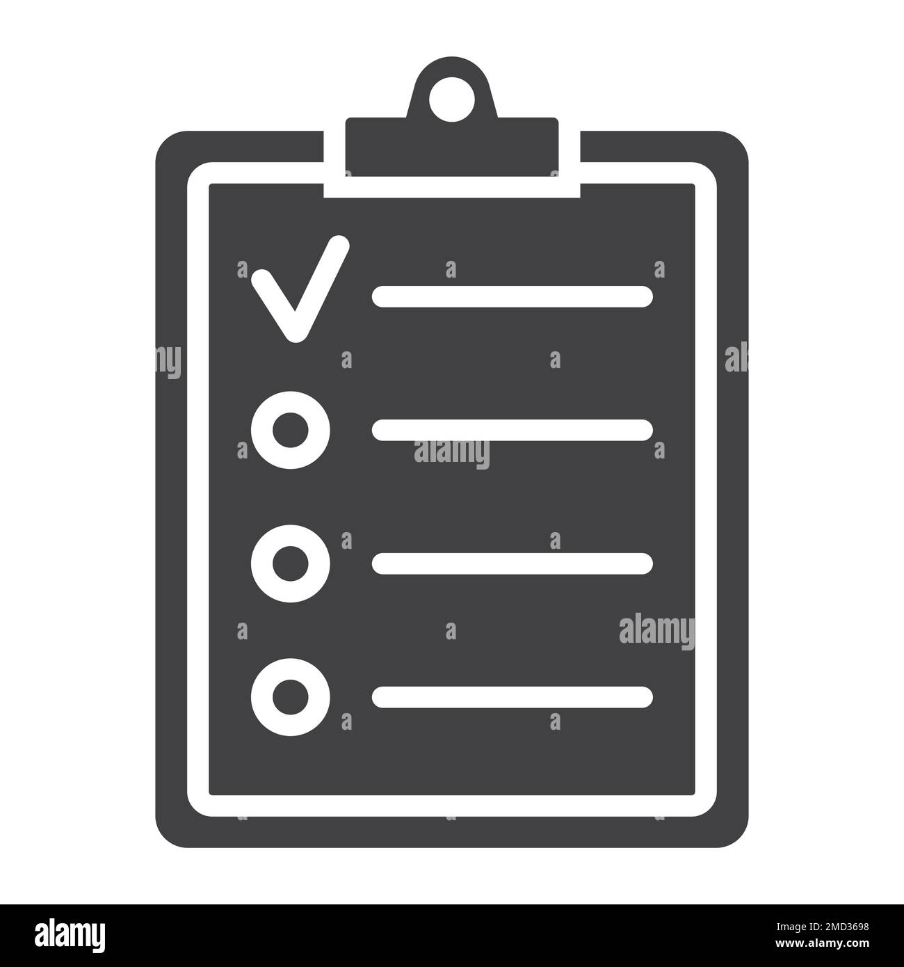 Checklist glyph icon, clipboard and note, checkmark sign vector ...