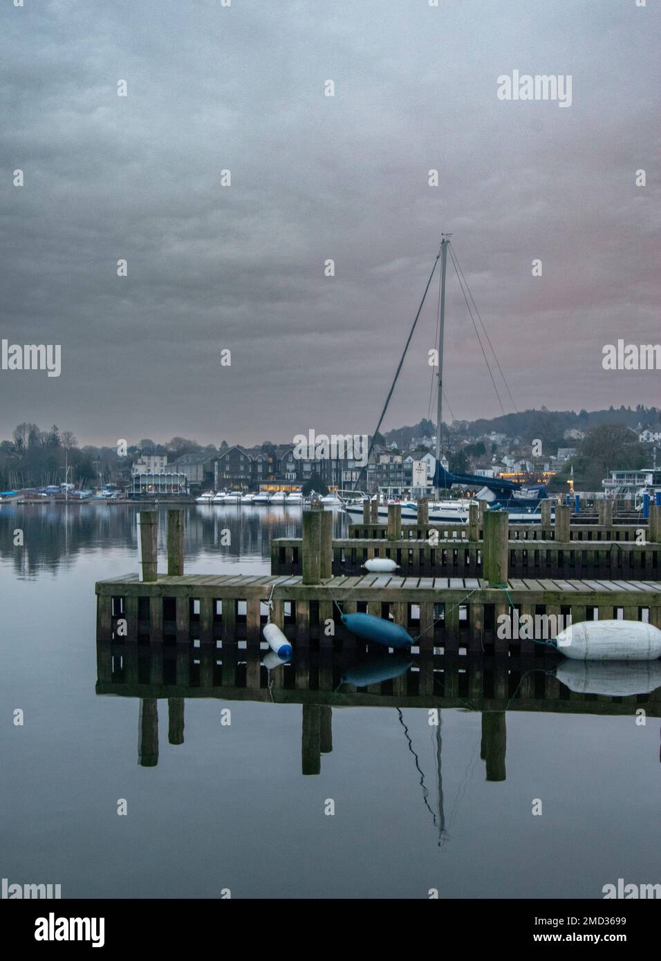 Boat dock & Marina at Bowness on Windermere, lake District, Cumbria ...