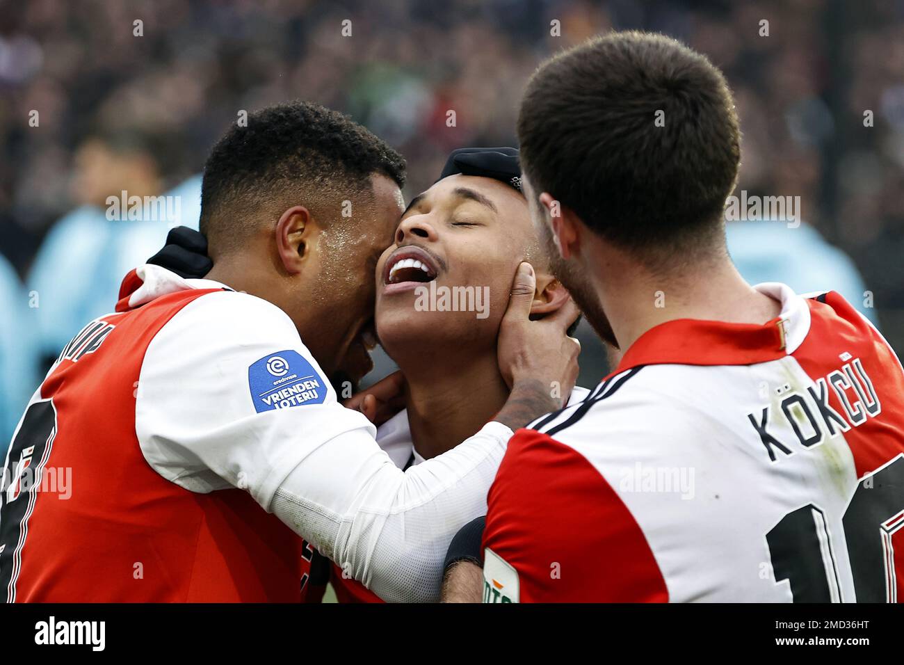 ROTTERDAM - (LR) Danilo of Feyenoord, Igor Paixao of Feyenoord, Orkun Kokcu of Feyenoord ...