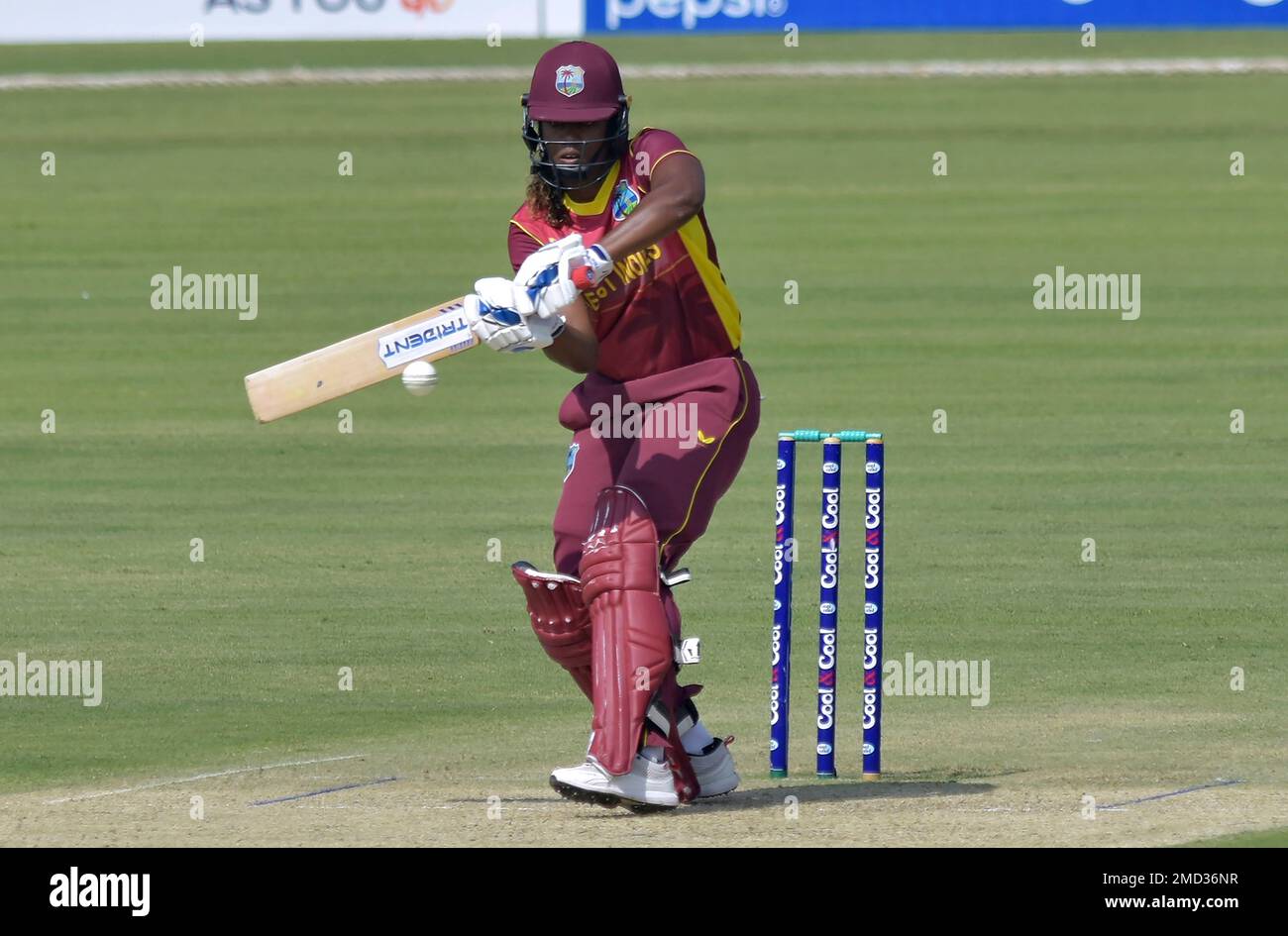 Hayley Matthews of West Indies plays a shot during the first one-day ...
