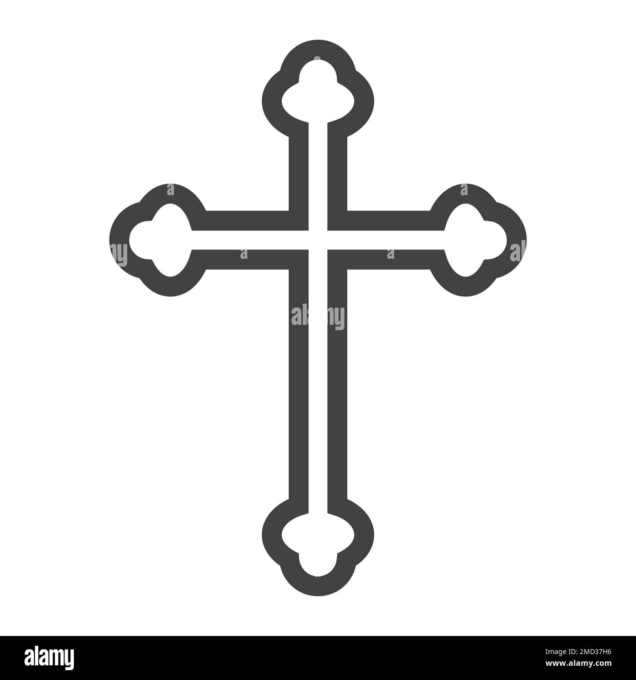 Religion cross line icon, easter and holiday, christian sign vector ...