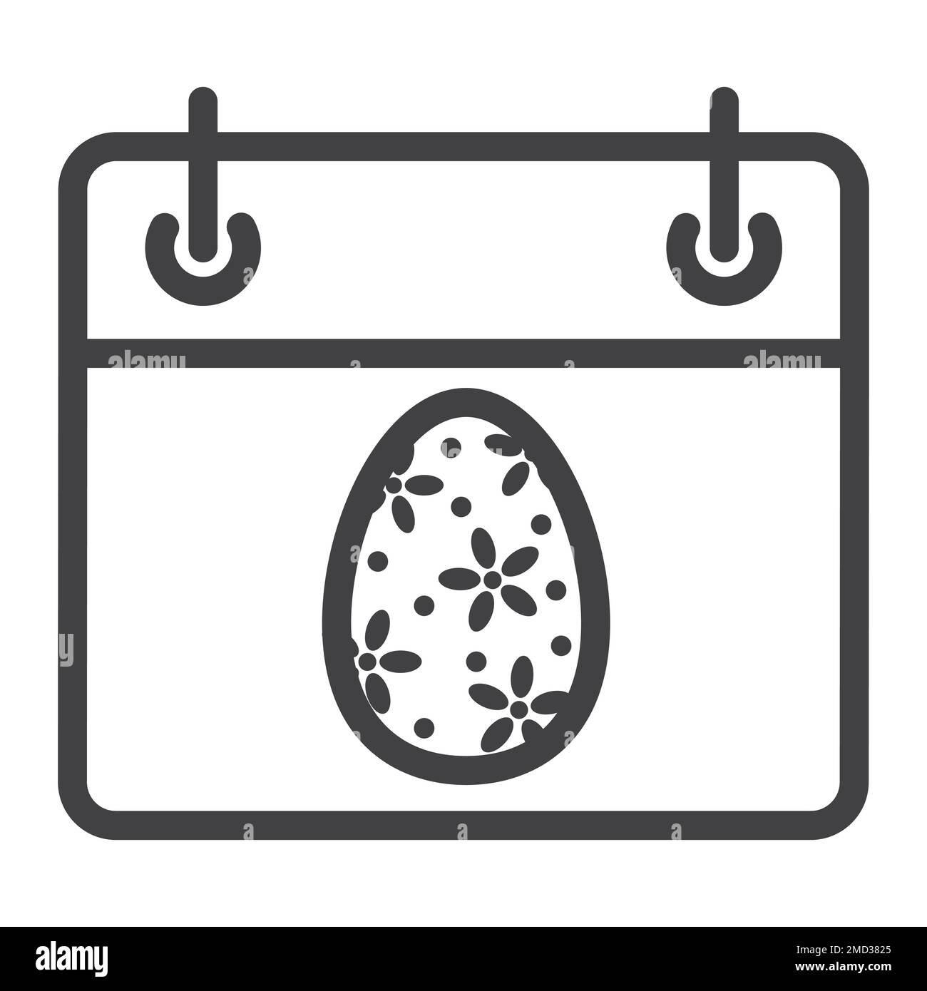 Easter calendar line icon, easter and holiday, date sign vector ...