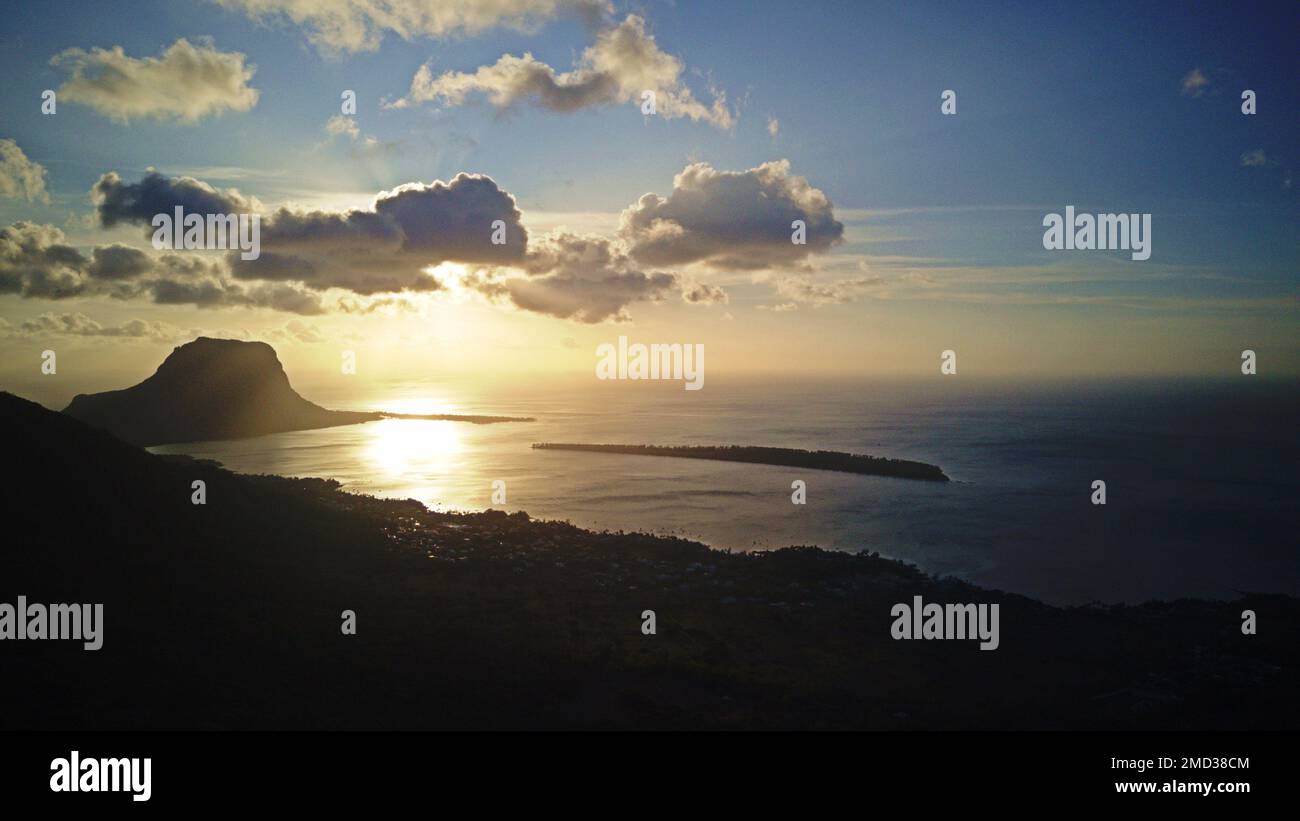 mauritius le morne drone shot from chamarel view point Stock Photo - Alamy