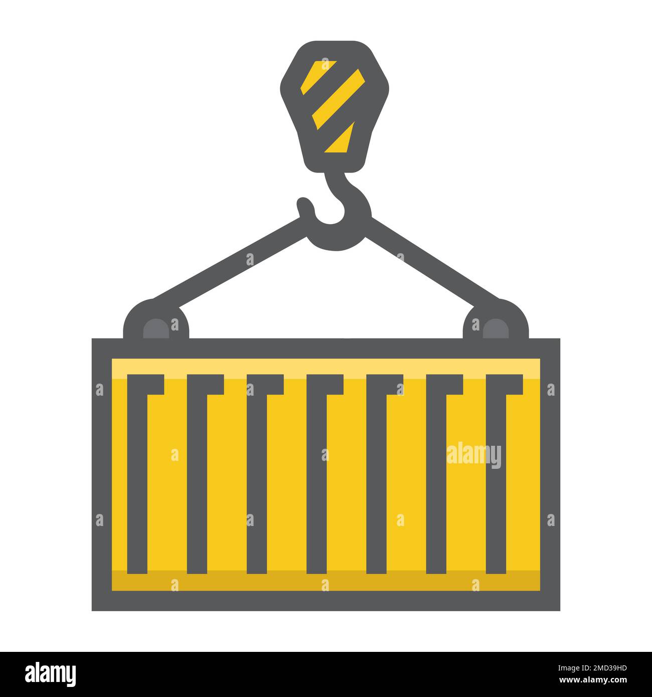 Container filled outline icon, logistic and delivery, crane sign vector ...