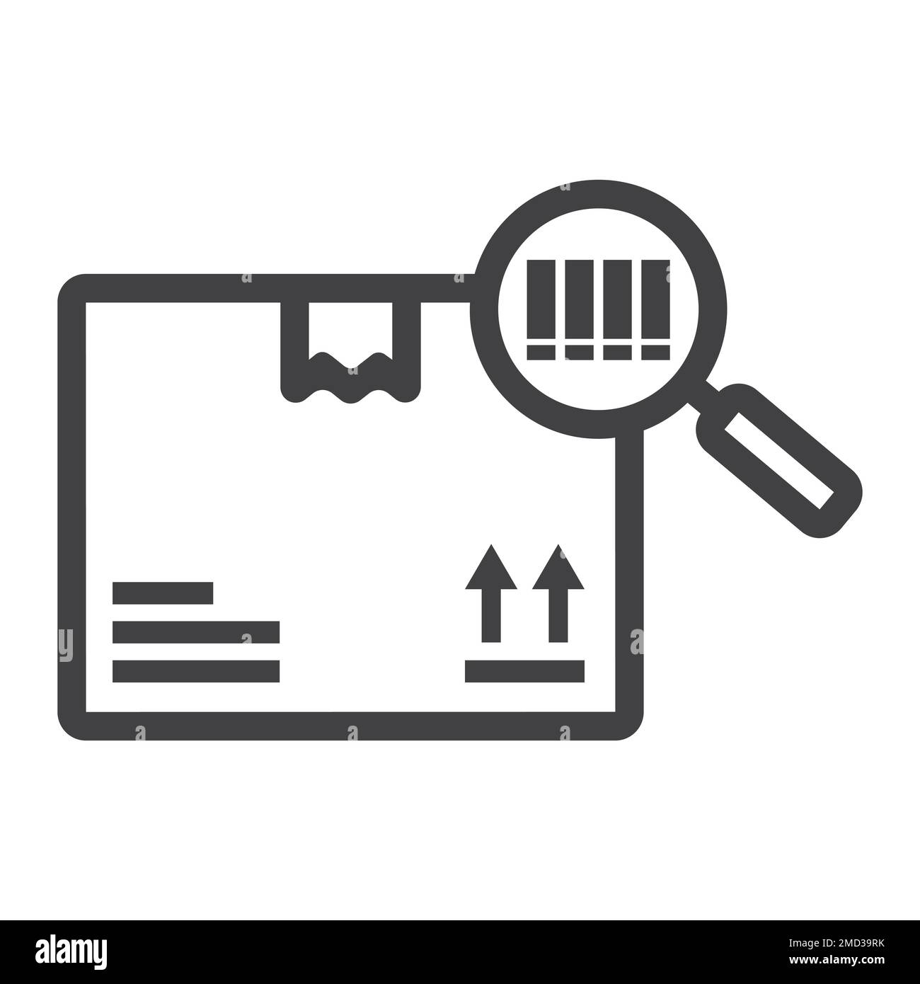 Tracking parcel line icon, logistic and delivery, find barcode sign ...