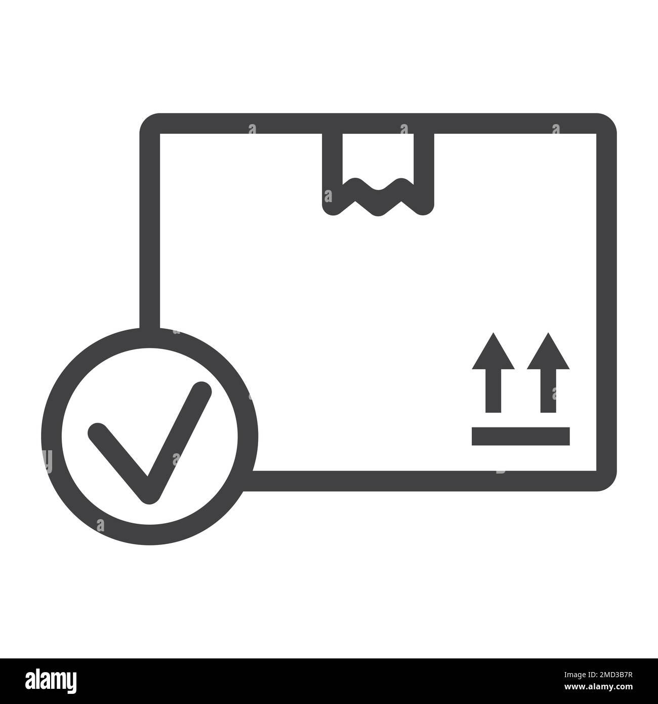 Carton box with check mark line icon, logistic and delivery, order ...