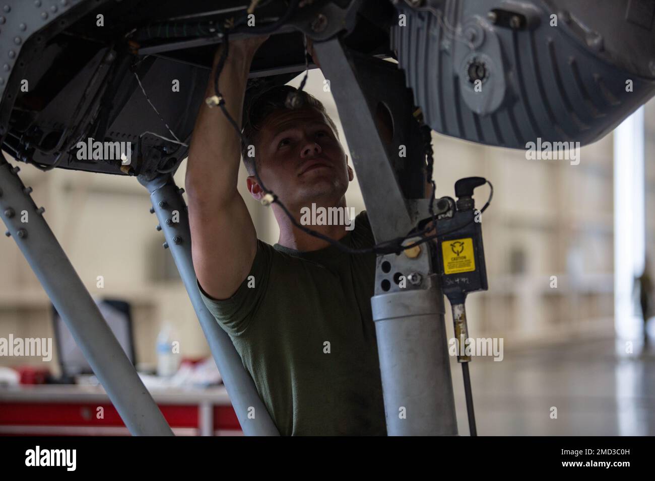 U.S. Marine Corps Cpl. Oliver Bagshaw, CH-53E Super Stallion crew chief ...
