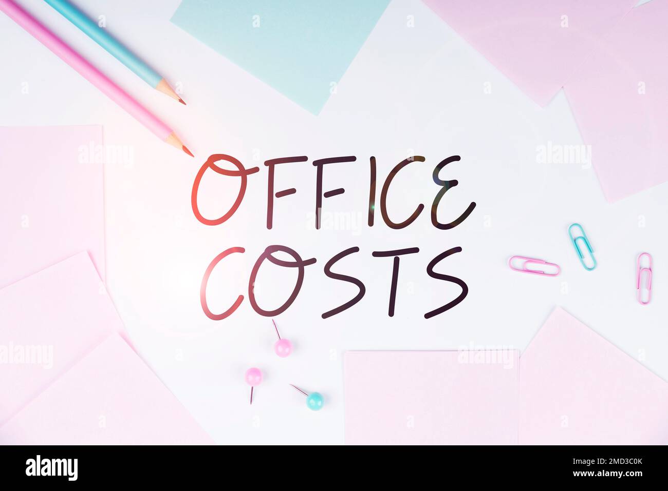 Text caption presenting Office Costs, Business idea amount of money ...