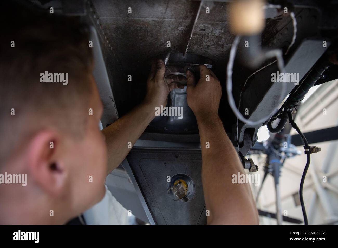 U.S. Marine Corps Cpl. Oliver Bagshaw, CH-53E Super Stallion crew chief ...