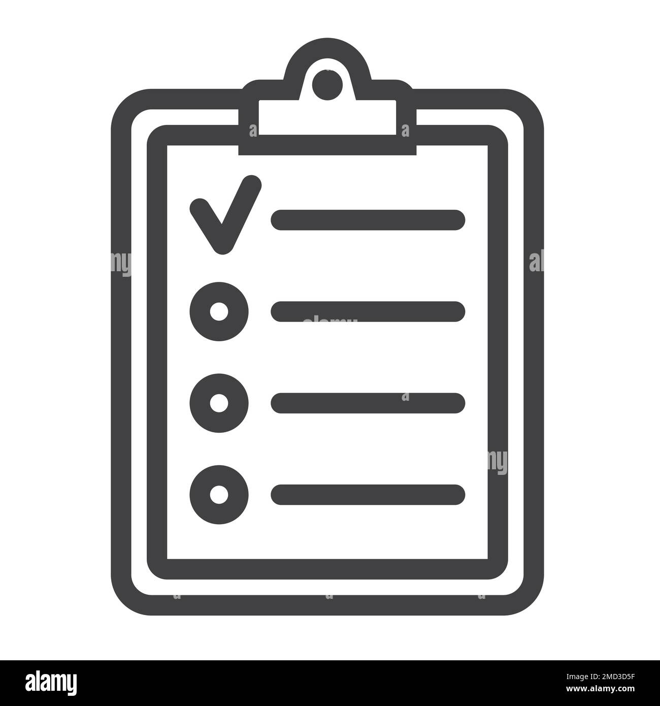 Checklist line icon, clipboard and note, checkmark sign vector graphics ...