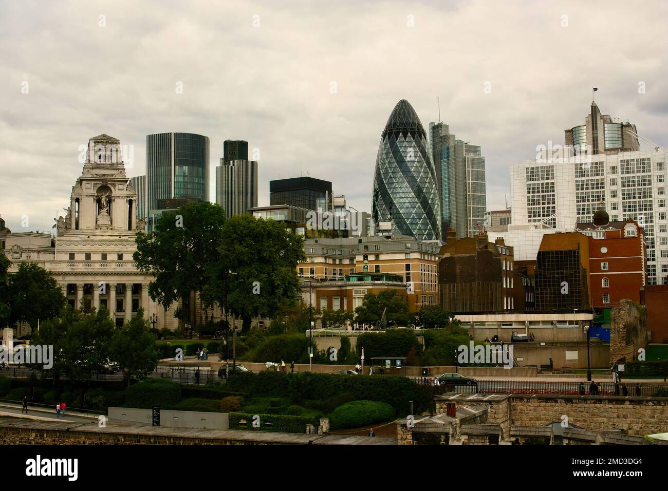 View of the City of London with Tower 42 and the Gherkin London England ...