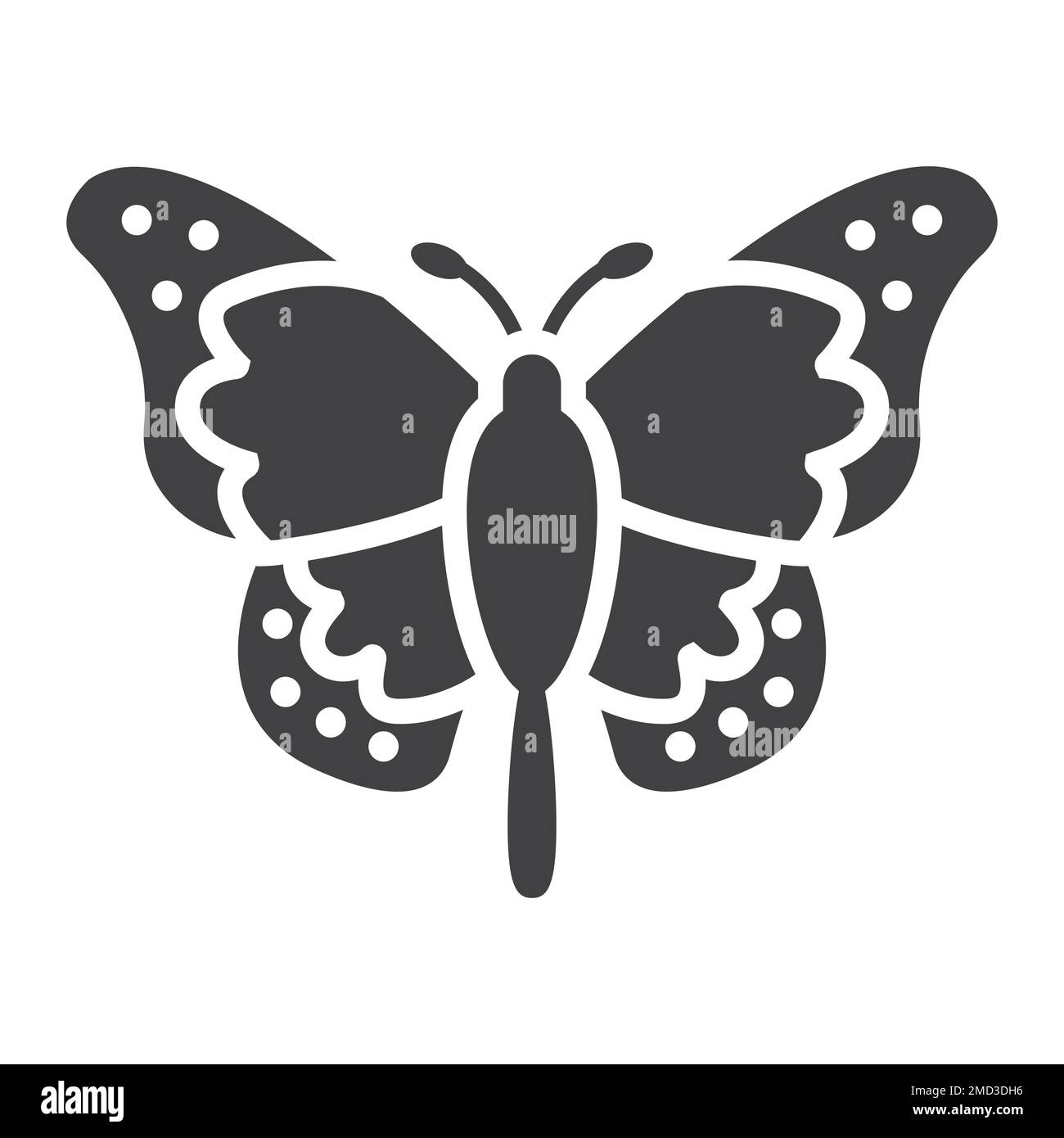 Butterfly glyph icon, easter and holiday, insect sign vector graphics ...