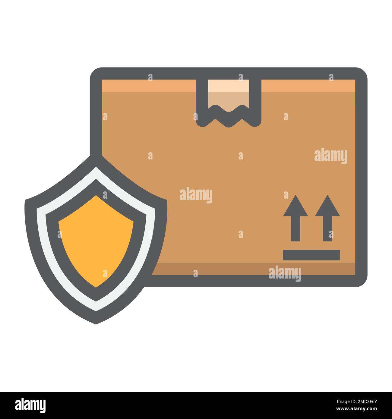 Cardboard Box Protection filled outline icon, logistic and delivery ...
