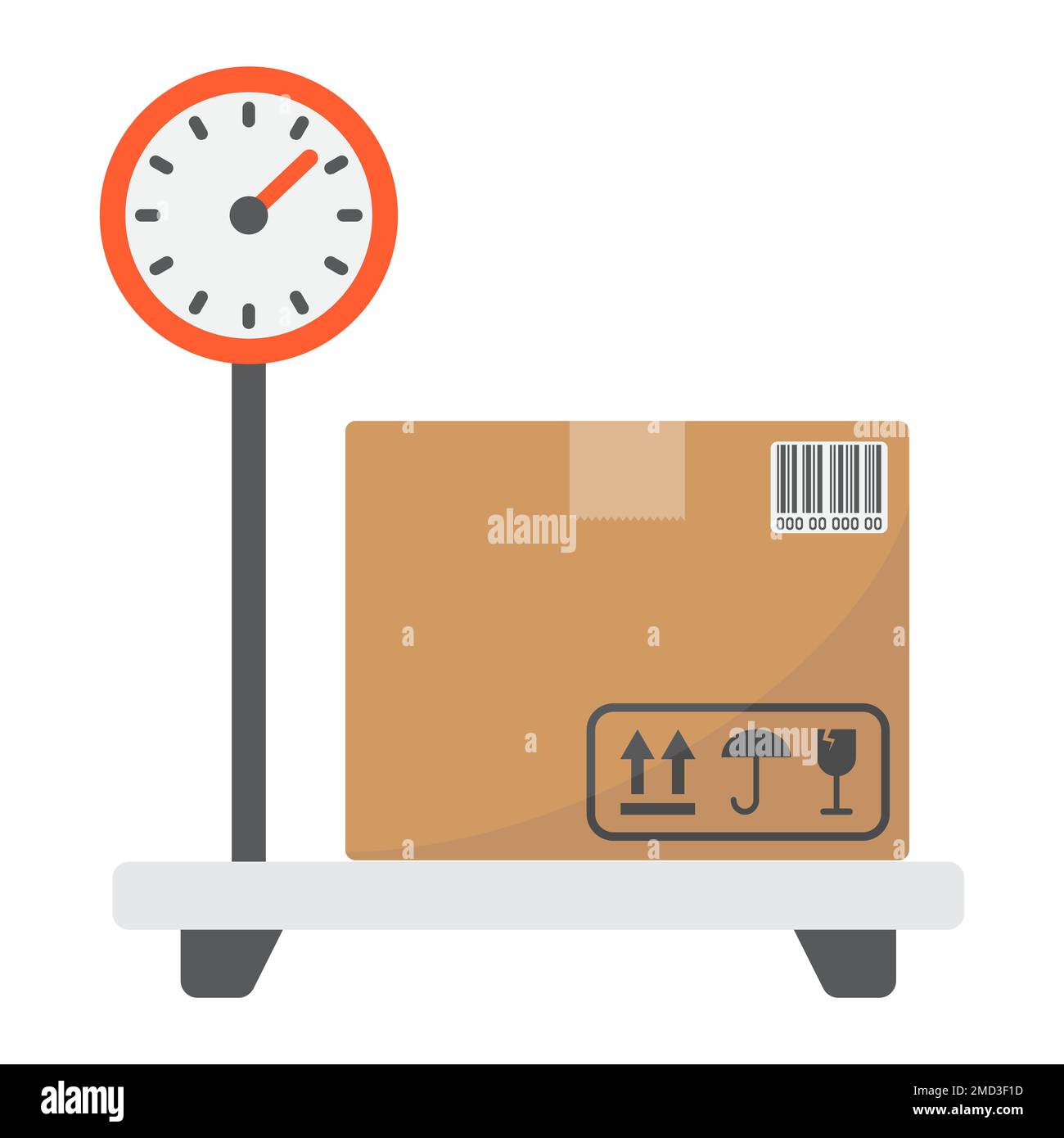 Box on storage scale flat icon, logistic and delivery, platform scale ...