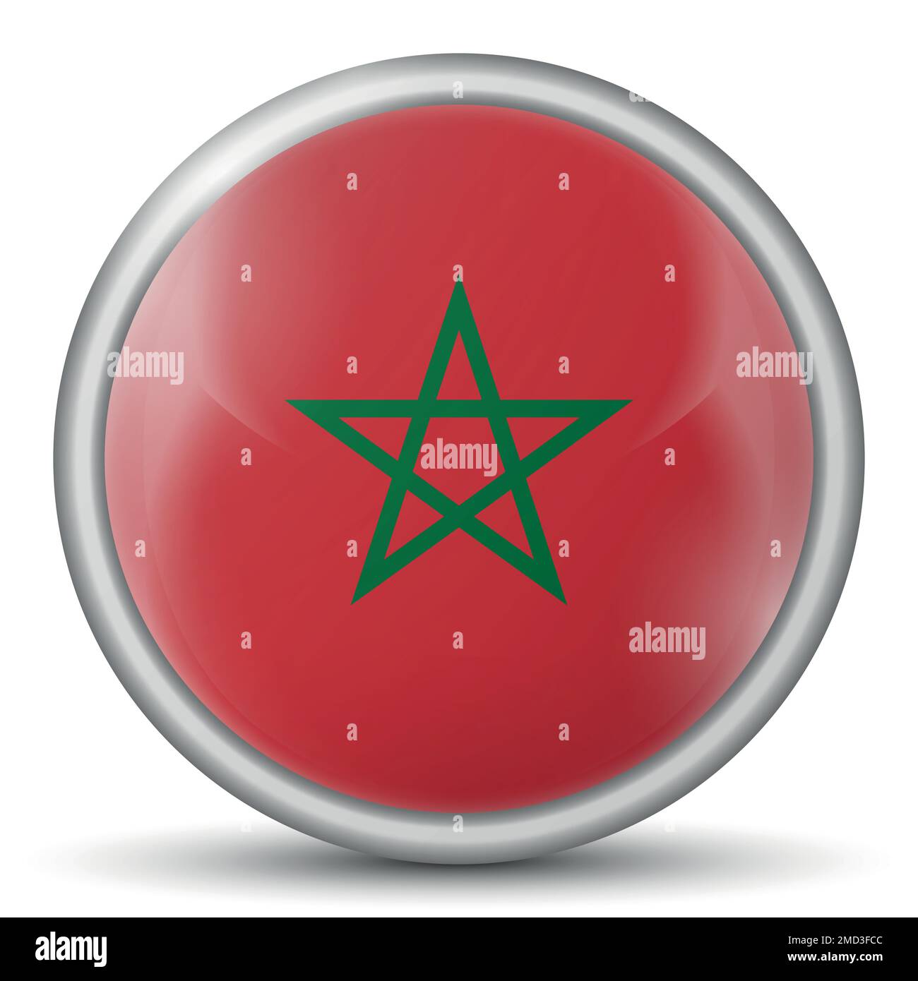 Glass Light Ball With Flag Of Morocco Round Sphere Template Icon