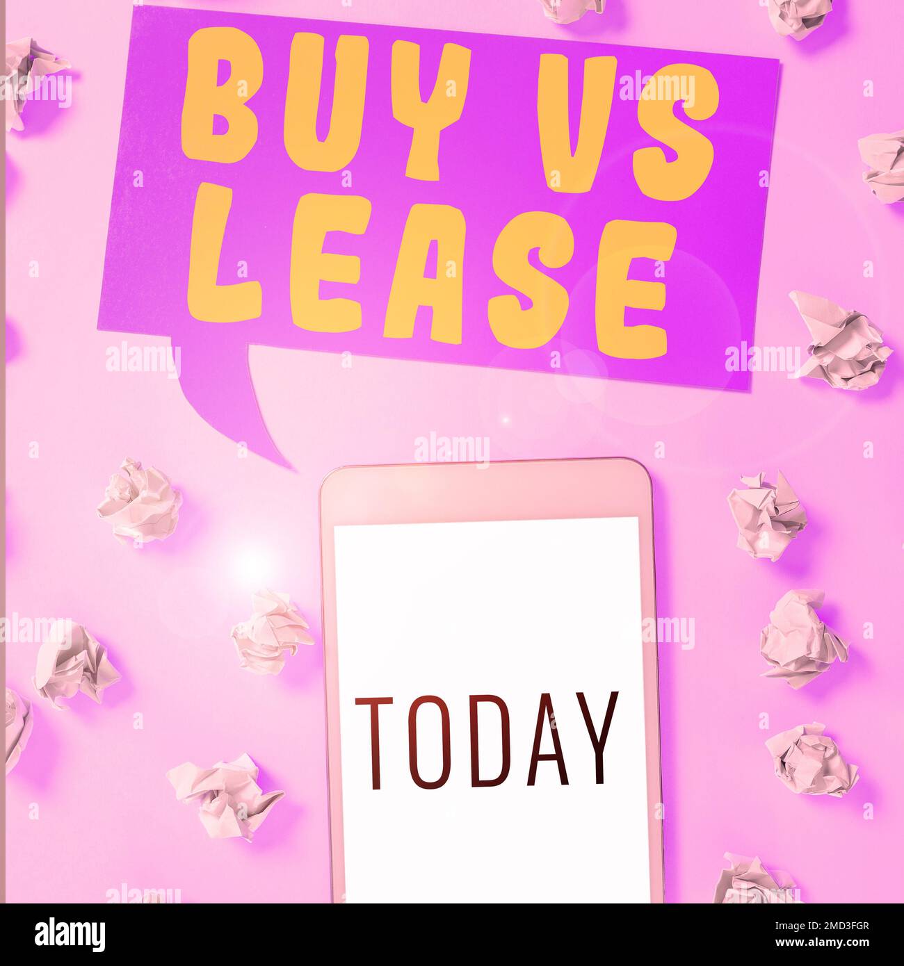 Text sign showing Buy Vs Lease, Conceptual photo Own something versus ...