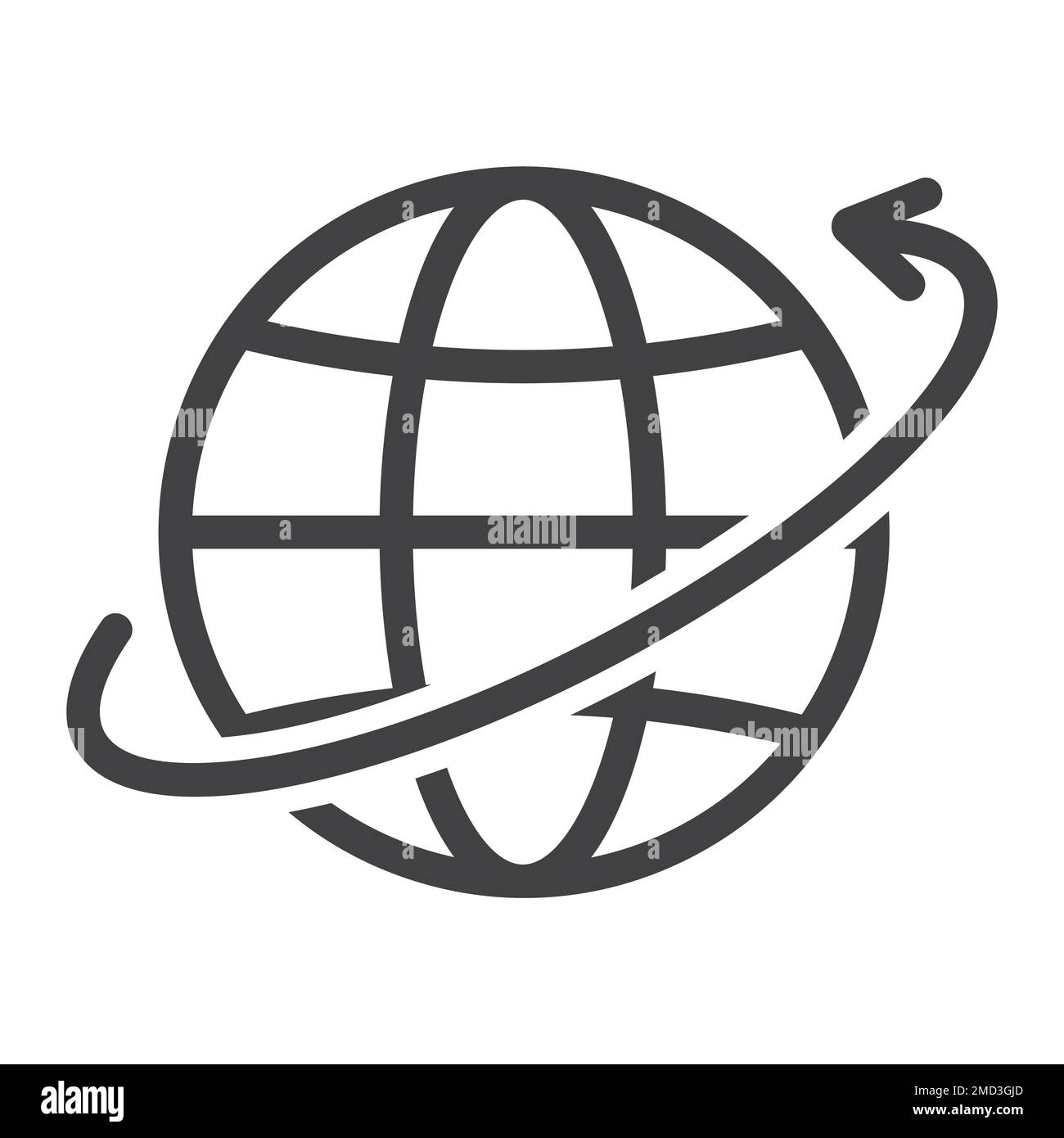 Worldwide shipping line icon, logistic and delivery, around world sign ...