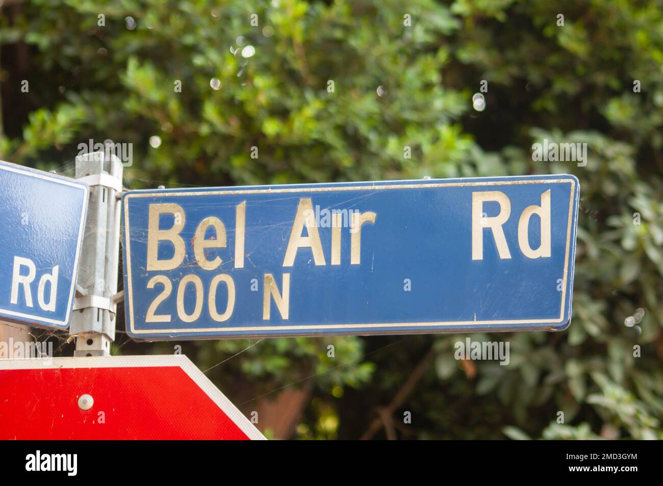 LOS ANGELES, UNITED STATES - 1 November 2022: Bel Air Rd sign located ...